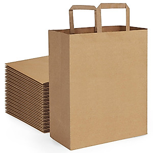BagDream Paper Grocery Bags 13x7x17 50Pcs Large Grocery Bags with Handles Kraft Brown Paper Bags Gift Bags Shopping Bags, Retail Merchandise Bags, Recycled Takeout/To Go Bags