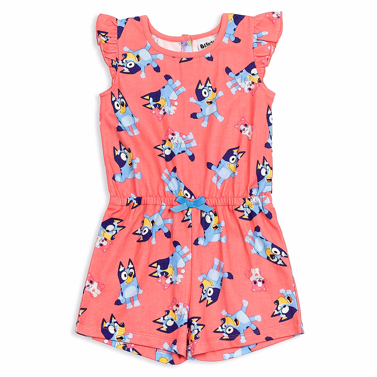 Bluey Polly Puppy Toddler Girls French Terry Sleeveless Romper Pink 2T