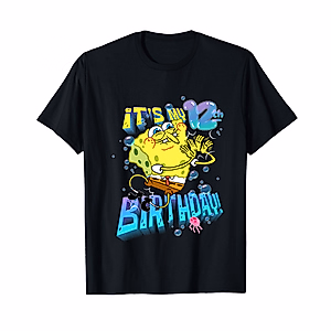 Mademark x SpongeBob SquarePants - Spongebob It's My 12th Birthday Boy Girl Kid B-Day Spongebob T-Shirt