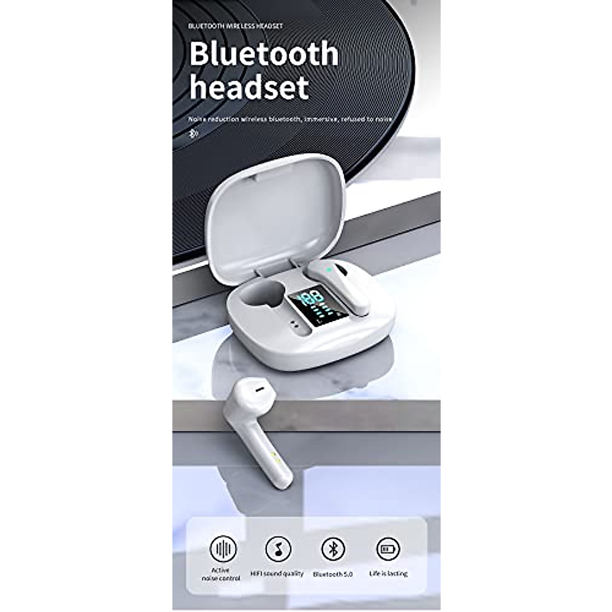 LSBDLLy Wireless Bluetooth Sports Earbuds Earphones, Bluetooth Earphones with Microphone, Suitable for Men and Women Running, Fitness, Work, Travel(Black)