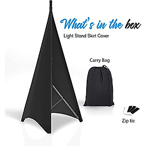 Pyle Universal Lighting Tripod Stand Scrim - Double-Sided DJ Speaker; Light Stand Skirt Cover with Hook and Loop; Bag Made from Stretchable Lycra Spandex; Fit Stands Up to 75” x 43”PSCRIM2B (Black)