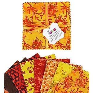 Soimoi Batik Print Precut 10-inch Cotton Fabric Quilting Squares Charm Pack DIY Patchwork Sewing Craft