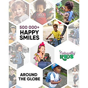 Naturally KIDS Dinosaur Backpack, Dinosaur Toys for Kids 3-5, 2 Year Old Boy Birthday Gift, Toddler Backpack Boys Girls