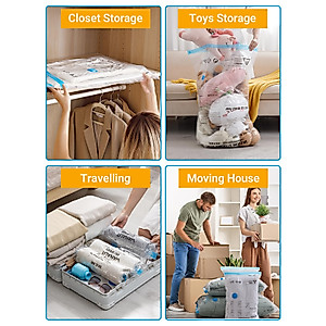 Vacuum Storage Bags with Electric Air Pump, 15 Pack (3 Jumbo, 3 Large, 3 Medium, 3 Small, 3 Roll Up Bags) Space Saver Bag, Vacuum Sealer Bags for Clothes, Blanket, Duvets, Pillows, Comforters, Travel