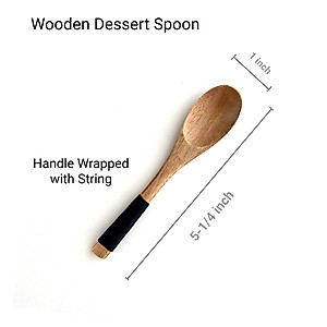 JapanBargain 2686x4, Set of 4 Wooden Dessert Spoons Coffee Spoons Yogurt Spoons Snack Spoons Ice Cream Spoons Small Children Spoons, 5-1/4 inch