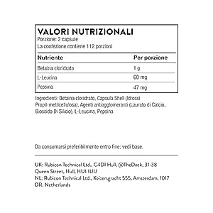 THORNE Betaine HCL & Pepsin - Digestive Enzymes for Protein Breakdown and Absorption - 225 Capsules