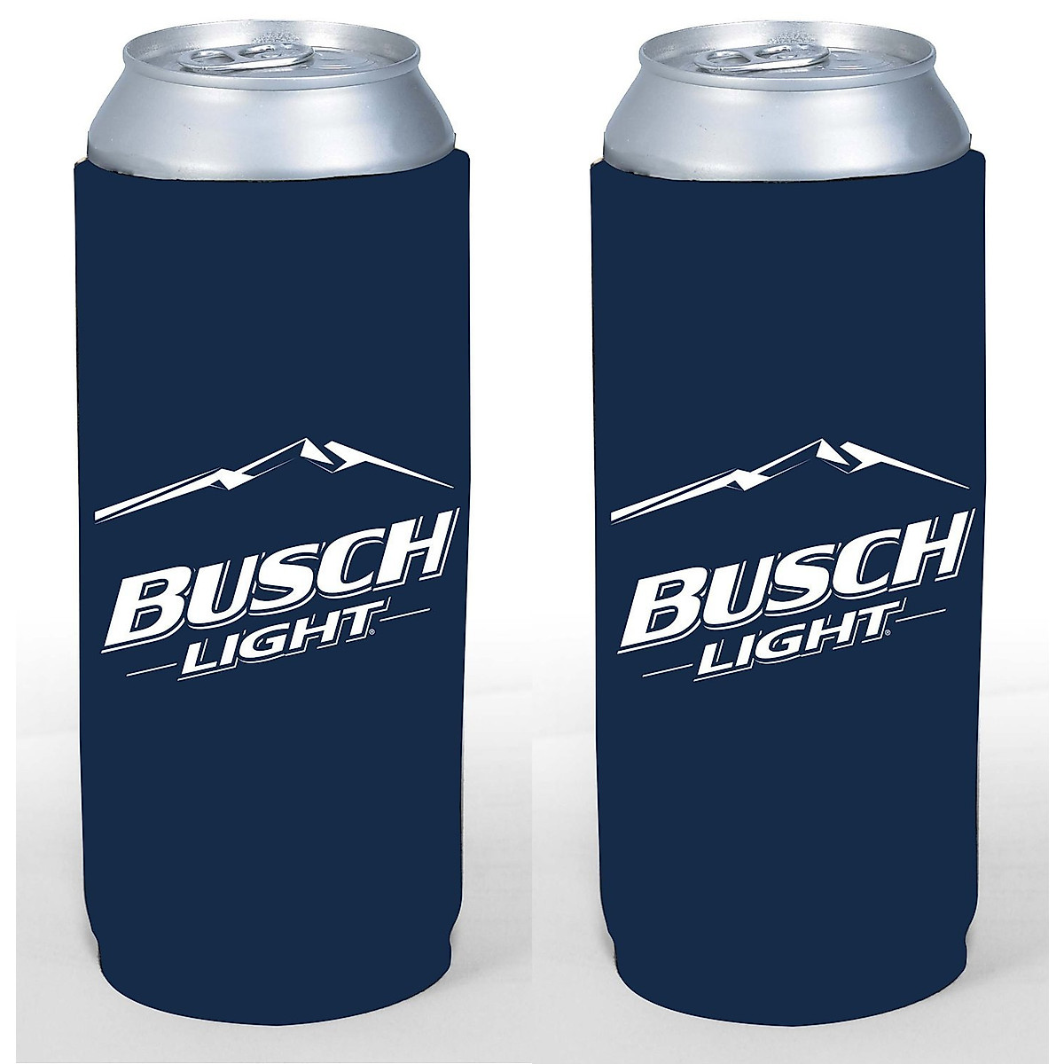 Beer Can or Bottle Beverage Holder Coolers - Coors, Miller, Budweiser More (Busch Light - Tall Boy 2-Pack)