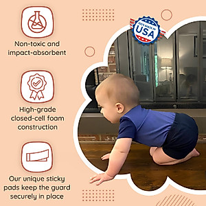 Baby Safety Foam Soft Seat Edge Cushion Fireplace Hearth Guard Bumper Pad Child Proof Padding (Large, Gray-fits Width from-81-104")