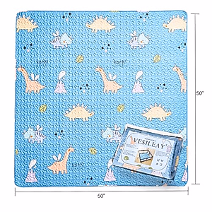 Vesileay Baby Play Mat, 50 x 50 Inch Washable Foldable Crawling Mat, Non Slip Playmat for Babies & Foldable Baby playmat for Toddlers & Infants - Ideal for Indoor & Outdoor Activities!" (Dinosaur)