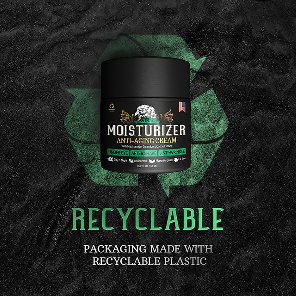 Mens Face Moisturizer Cream, Mens Anti Aging Face Cream, After Shave Facial Lotion - Anti-Wrinkle Firming Eye Bags Treatment for Men, Vitamin B Collagen Licorice Extract, Day & Night Skin Care for Men