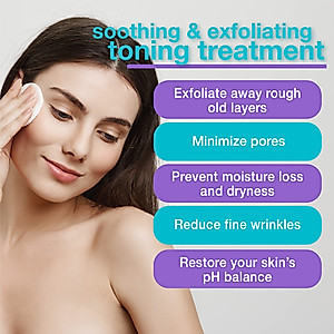 7% Glycolic Acid Toner with Rose Water, Witch Hazel, and Aloe Vera Gel – Alcohol & Oil Free Exfoliating AHA Face Toner – Improves Wrinkles, Dullness, Pores, Skin Tone & Texture, 6 oz.