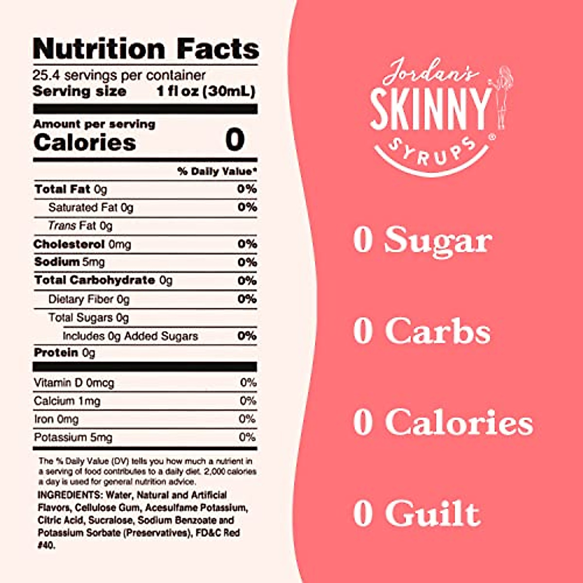 Jordan's Skinny Mixes Sugar Free Syrup, Meyers Lemon Raspberry Flavor, Fruit Flavored Water Enhancer, Drink Mix for Ice Tea, Lemonade & More, Zero Calorie Flavoring, Keto Friendly, 25.4 Fl Oz, 1 Pack