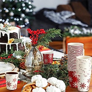 Jinei 200 Pcs 9 oz Christmas Paper Cups Christmas Disposable Coffee Cup Hot Chocolate Cocoa Cup For Xmas Christmas Party Supplies Tea Coffee Paper Cups for Party Holidays Hot Cold Drinks (Cute)