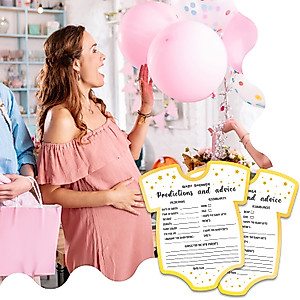 Baby Shower Game, 30 Baby Predictions and Advice, Girl or Boy Babies New Parent Message Advice Book, Gender Neutral Wishes for Baby Cards, Baby Shower Party Games Supplies & Activities
