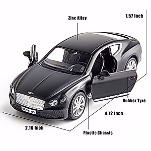 RMZ City 1:36 for Diecasting Alloy Car Model Bentley Continental GT Toy Car, Pull Back Vehicles Toy Car for Toddlers Kids Boys Girls Gift Black