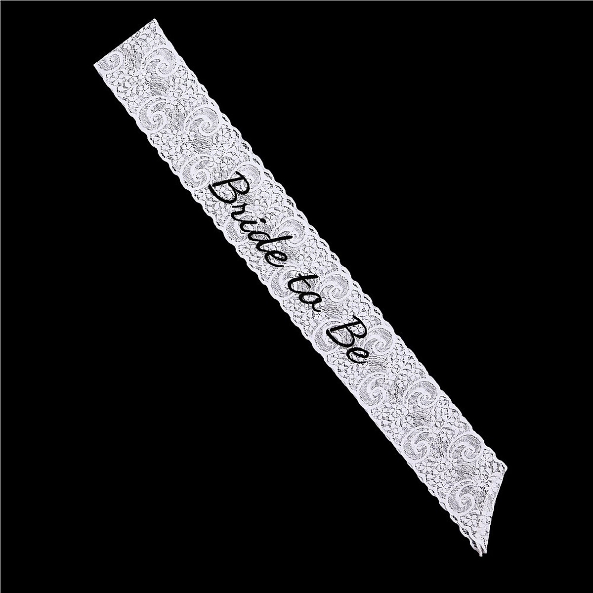 DECORA Bride to Be Bachelorette Veil Lace Sash with Ribbon Edge and Comb for Bachelorette Party Bridal Shower