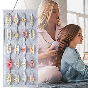 Large Hair Claw Clip Organizer Holder, Hanging Claw Clips Storage for Women Girls, Hair Clip Stand Holder for Wall, Door, Closet, Big Claw Clip Display for Teen Girls