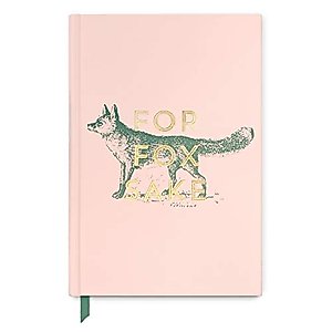DesignWorks Ink Soft Touch Hardcover Funny Journal Notebook with Lined Pages and Ribbon Marker for Work, Writing, Journaling - Vintage Sass For Fox Sake Fox Journal 5.75" x 8.5"