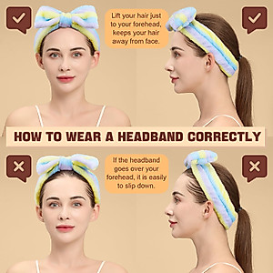Teenitor Spa Headbands - 9Pcs Cute Bow Headbands for Women, Skincare and Makeup, Washing Face