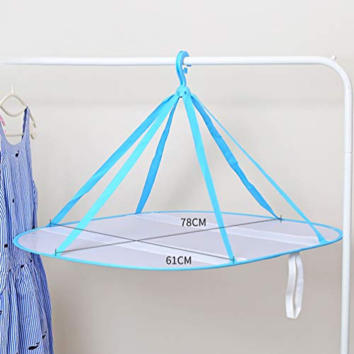 IMIKEYA Collapsible Laundry Drying Rack Hanging Flat Clothes Rack Strong Hanging Folding Mesh Drying Rack Heavy Duty Space Saving Sweater Dryer for Indoor and Outdoor Hat Rack Dishes Drying Rack