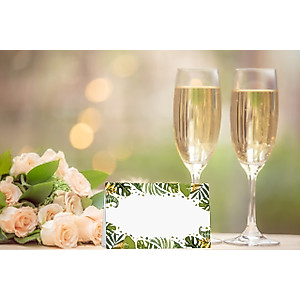 Place Cards for Jungle Tropical Theme Party, Editable Name Place Cards, Seating Place Cards for Tables, Tent Style Cards for Baby & Bride Shower, Easy Folding, Pack of 25 Escort Cards(B15)