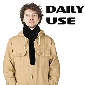 Obacle Scarf for Men Women for Winter Cold Weather Neck Scarf Quick Wear (Black)