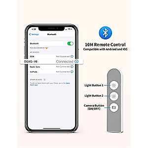 Viozon Extendable Selfie Stand 360° Rotation with Phone Holder, Rechargeable Wireless Foldable 7 Brightness LED Light for Live Streaming/YouTube/Tiktok/Video Recording/Photography/Reading (V6W)