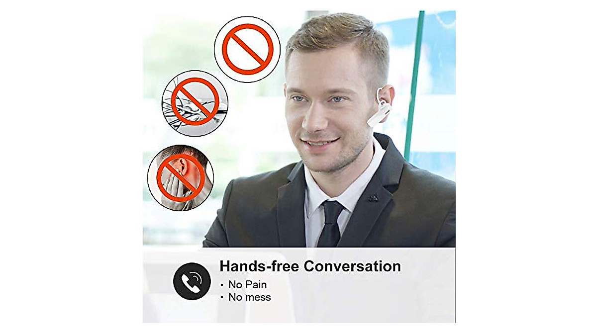 Tihebeyan Wireless Earhook Headphones – Noise Cancelling Bluetooth Headset