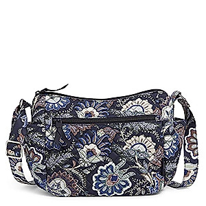 Vera Bradley Women's Cotton on the Go Crossbody Purse, Java Navy Camo - Recycled Cotton, One Size