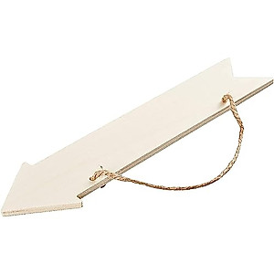 Juvale Unfinished Hanging Wood Arrow Plaque Directional Wall Sign (6 Pack) 13.5 x 3.5 Inches