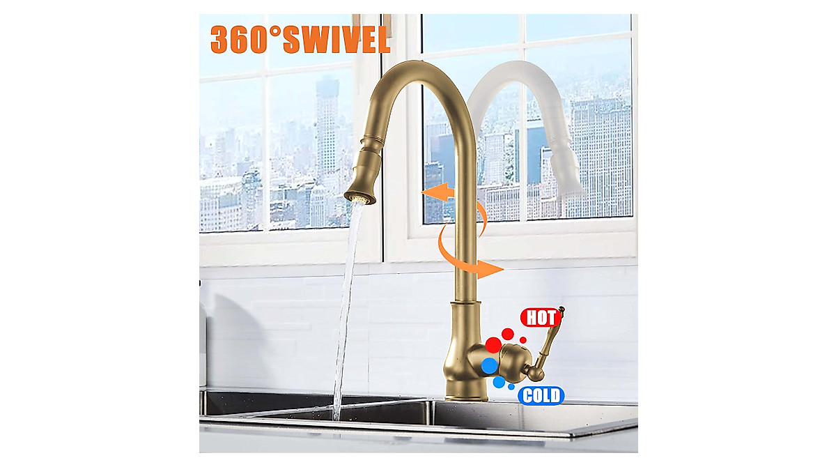 Single Handle Kitchen Faucet in Antique Copper | Easy Installation ...