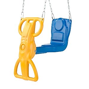 Swing-N-Slide Wind Rider Glider Swing, No Swing Hangers Yellow/Blue, 72" H x 14" W x 25" L