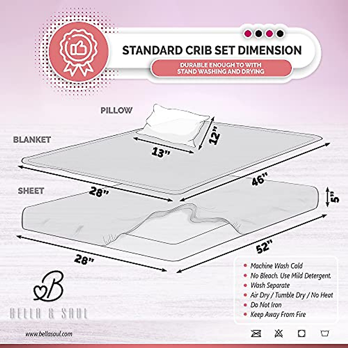 Standard Crib Bedding Set - Toddler Bed 52x28 - Crib Bedding Set Girl - Baby Bedding Crib Set Boy - Nursery Bedding Set - Crib Comforter Set - Set of 3 Baby Bedding Set. (Grey)