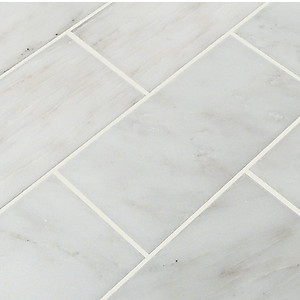MSI Arabescato Carrara Beveled 3 in. x 6 Honed Marble Tile for Kitchen Backsplash, Floor Tile, Wall Bathroom, Shower Mesh Mounted Mosaic Cool White