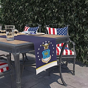 Patriotic Military US Air Force Table Runner,Memorial Day Independence Day Veterans Day Military USAF Theme Tablecloth Kitchen Dining Table Linen for Indoor Outdoor Home Party Decor 13 x 72 Inch