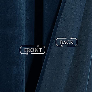 StangH Velvet Curtains 120 inches Long - Blackout Thermal Insulated Hight Ceiling Tall Curtains Backdrops, Privacy Room Divider Drapes for Cottage/Villa/Parlor, Navy Blue, W100 x L120, 1 Panel