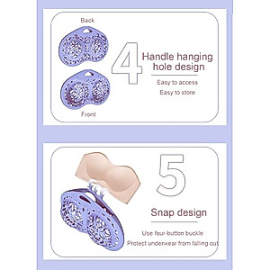 Bra Washing Bag for Laundry, BeauFairy Silicone Lingerie Bags for Washing Delicates, Mesh Bra Laundry Bags, Fits A-C Cup Bras, Anti Deformation Lingerie Bag for Washer/Dryer Machines, 003