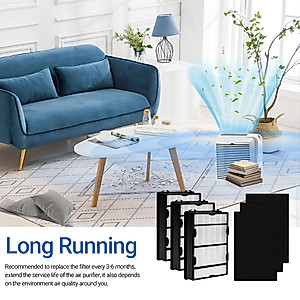 NISHCON HAPF600 HEPA Filters for Holmes HAP616, HAP633, HAP653, HAP726, HAP756, HAP759, HAP8615, HAP8650, HAP9726 Air Purifier, Replace HAPF600TCS (3 HEPA Filters& 3 Carbon Filters)