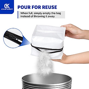 CHIKIXSON Reusable Vacuum Bags for All iRobot Roomba I & S & J Series Clean Base, 3 Pack, Zipper (New Version)