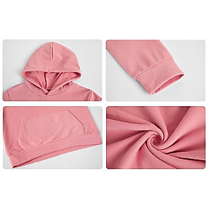 Haloumoning Kids Girls Fleece Pullover Hoodies Cute Leopard Printed Hooded Sweatshirts with Pockets 4-15 Years