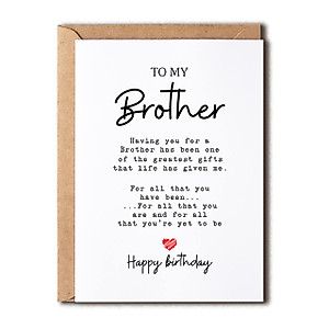 To My Brother - Brother Birthday Card - Brother Is The Greatest Gifts In My Life - Birthday Card For Brother - Gift For Brother Card- Christmas Gifts For Brother