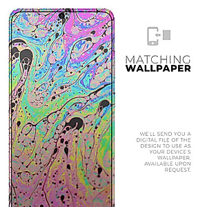 DesignSkinz Neon Color Fushion with Black Splatters Protective Vinyl Decal Wrap Skin Cover Compatible with The Samsung Galaxy S20 (Screen Trim & Back Glass Skin)