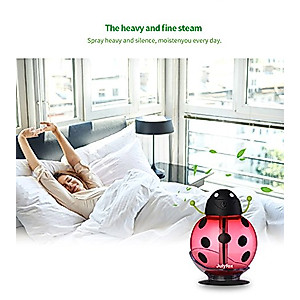 Julyfox Portable Cool Mist Humidifier 260ml Aroma Essential USB Powered Beatles Unique Outlook(Red)