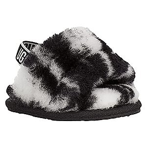 UGG Baby Girls I Fluff Yeah Slide Marble Slipper, Black, 2-3 Infant