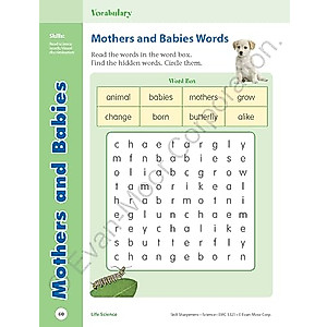 Evan-Moor Skill Sharpeners Science Workbook, Grade 1, Physical, Life, and Earth Science, Songs, Activities, Space, Animals and Eggs, Plants, Habitats, Recycling, Weather, Technology, Homeschool