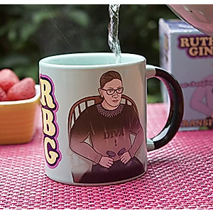 Ruth Bader Ginsburg Heat Changing Mug - Add Coffee and RBG Changes from Judicial Robes to Workout Gear