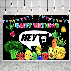 Fruit Backdrop for Hey Bear Sensory Fruit Birthday Party Supplies 99x78in Fruit Banner for Baby Shower Birthday Party Decoration