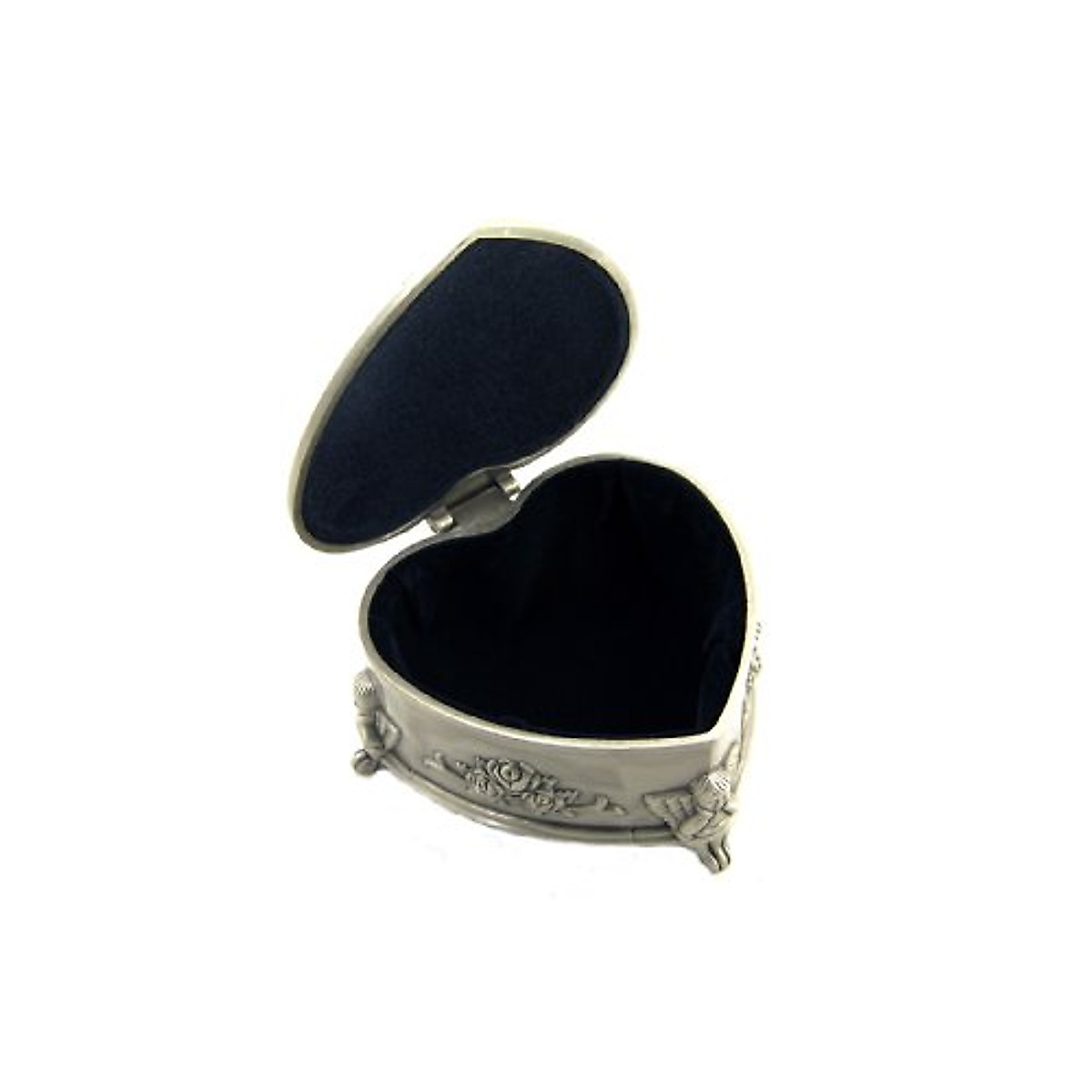 Claddagh Celtic Jewelry Box Heart-Shaped Pewter Made in Ireland