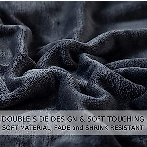 Soft Queen Size Blanket for All Season Warm Fuzzy Microplush Lightweight Thermal Fleece Summer Autumn Fall Winter Spring Blankets for Queen Full Bed Couch Sofa,90x90 Inches,Dark Gray