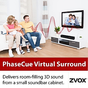 ZVOX AV257 TV Soundbar with AccuVoice 12 Levels of Sound Boost, Dialogue Clarifying Sound Bar with Patented Hearing Technology, Alphanumeric Display, TV Speaker